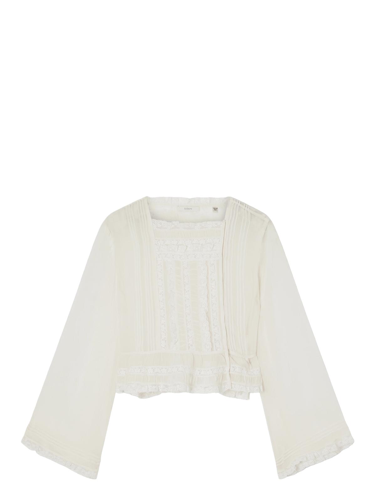 DÔEN Lace-trimmed Silk-chiffon Shirt