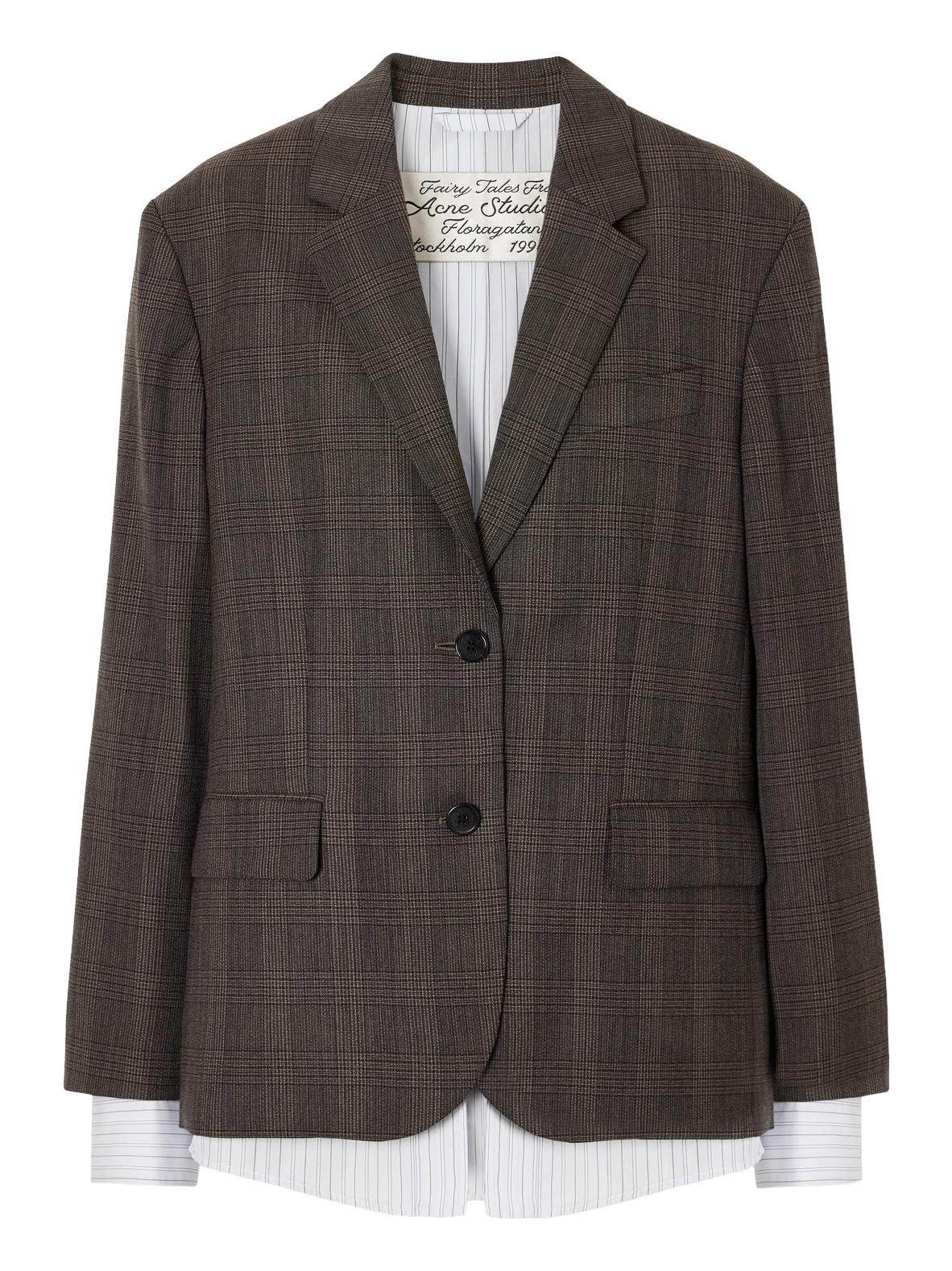 ACNE STUDIOS Layered Checked Wool-blend Blazer