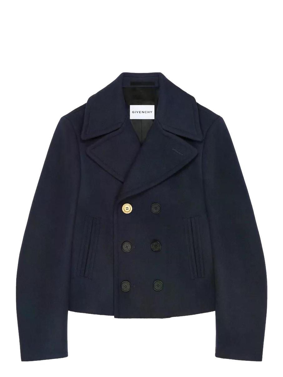 GIVENCHY cropped pea coat in wool