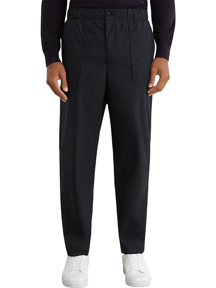 REISS snap cotton blend tapered pants