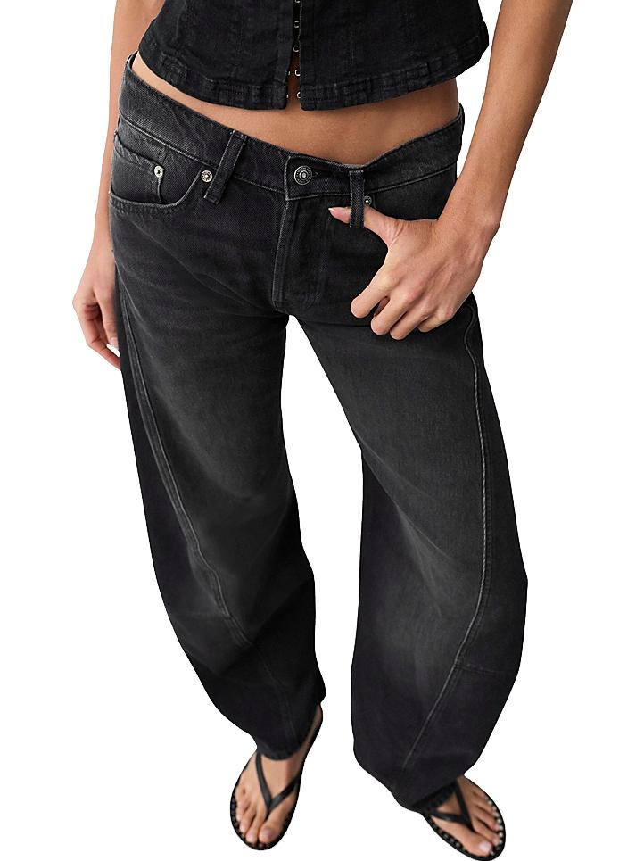 FREE PEOPLE fable cotton high rise twisted seam jeans in overdrive
