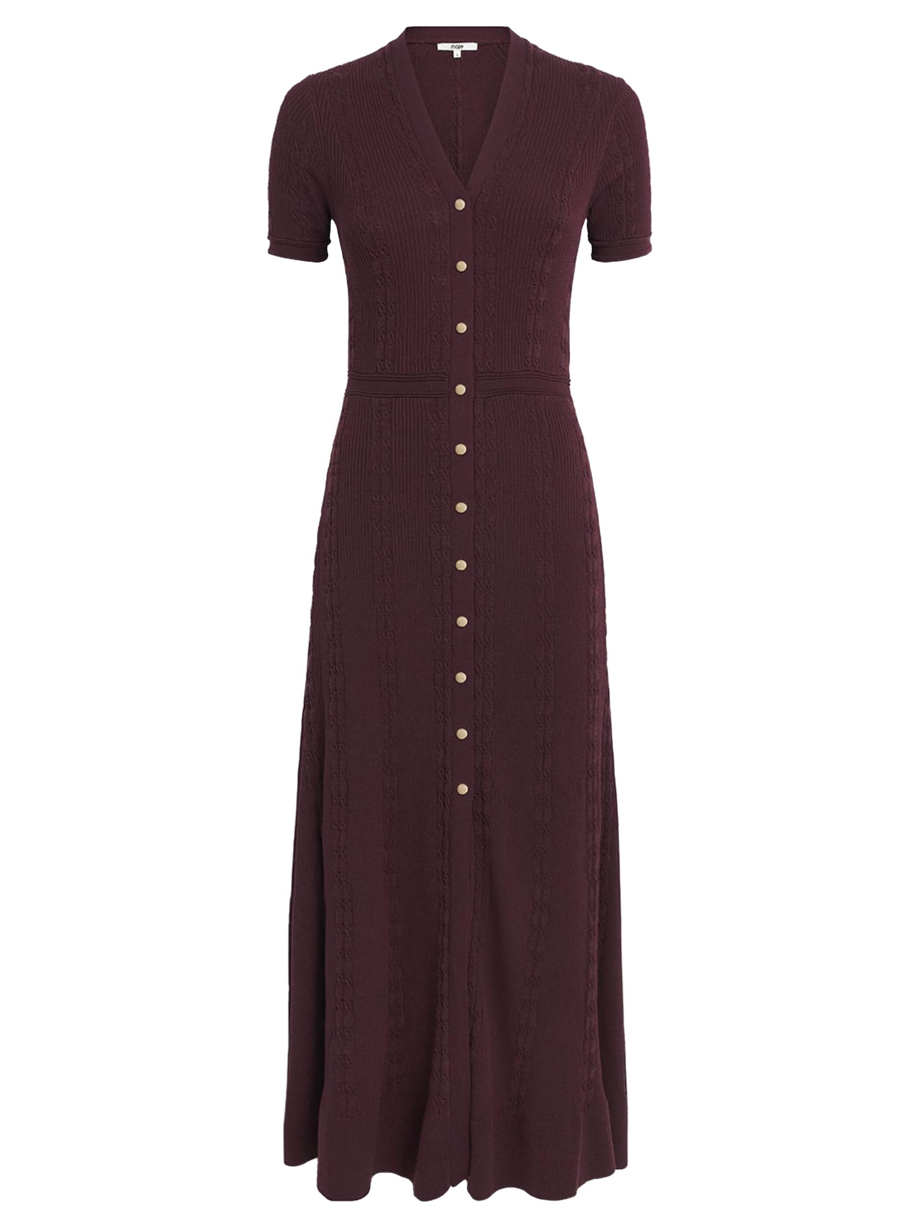 MAJE cable-knit button midi dress
