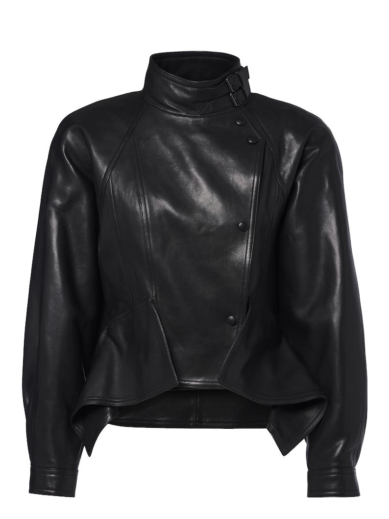 BALMAIN asymmetric leather jacket