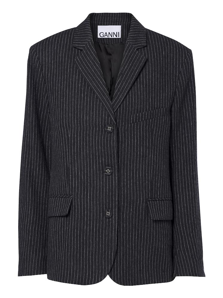 GANNI pinstripe flannel blazer