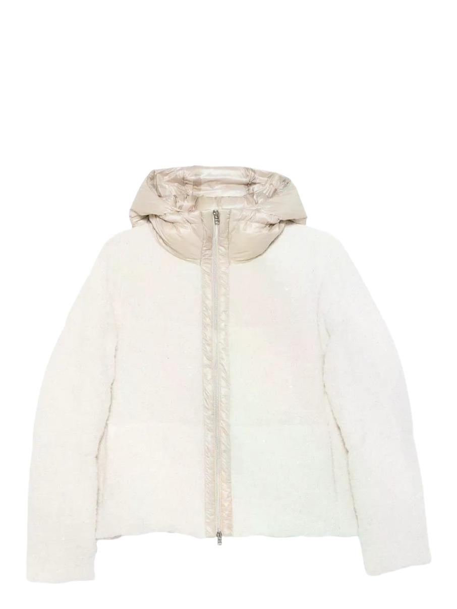 HERNO sequin-embellished hooded puffer jacket