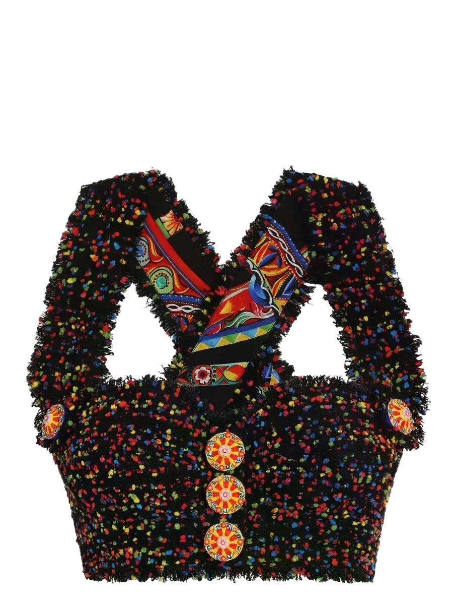 DOLCE & GABBANA Dolce & Gabbana Raffia Miniskirt with Applications