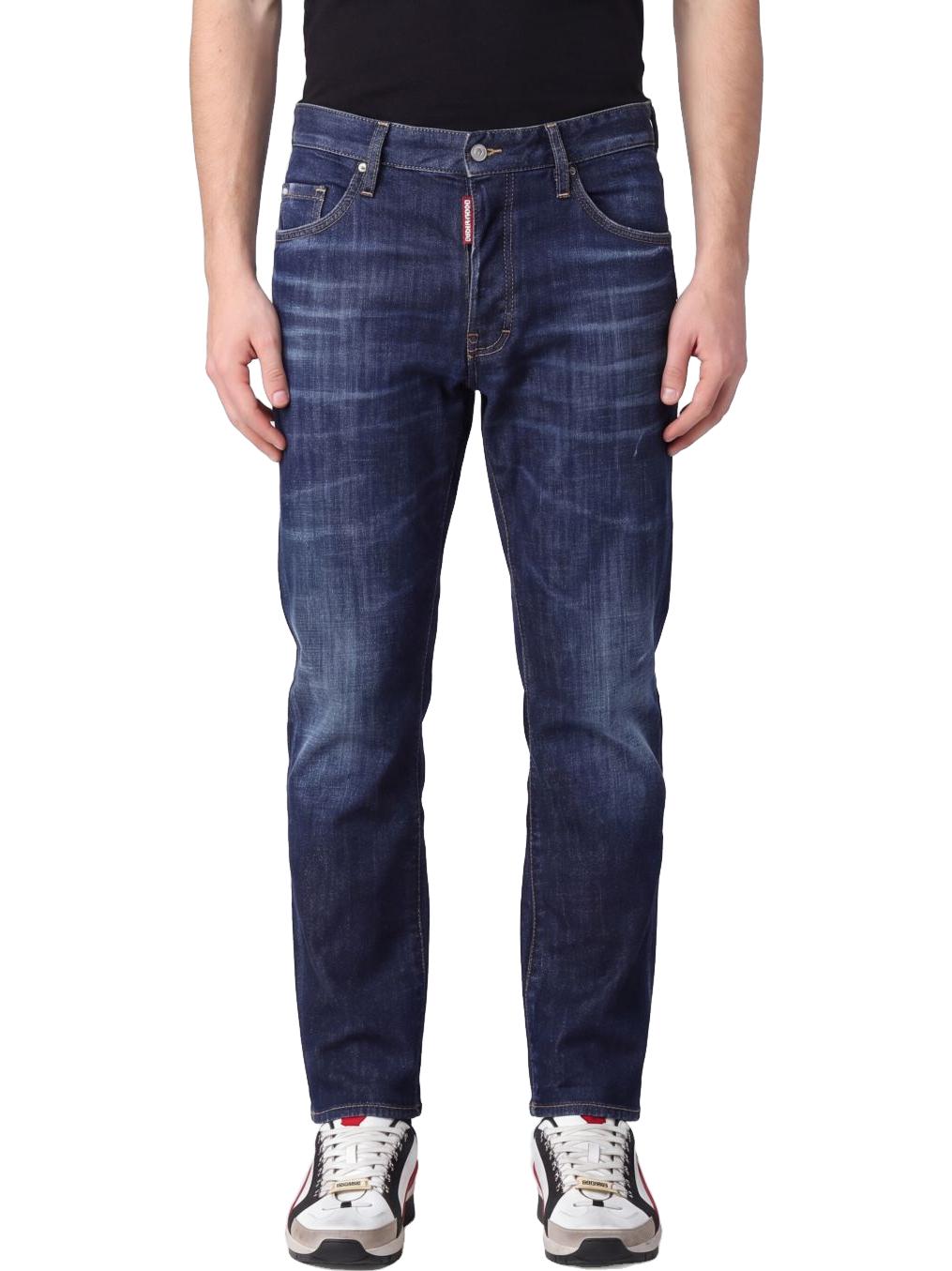DSQUARED2 bro mid-rise straight fit jeans in stretch cotton denim