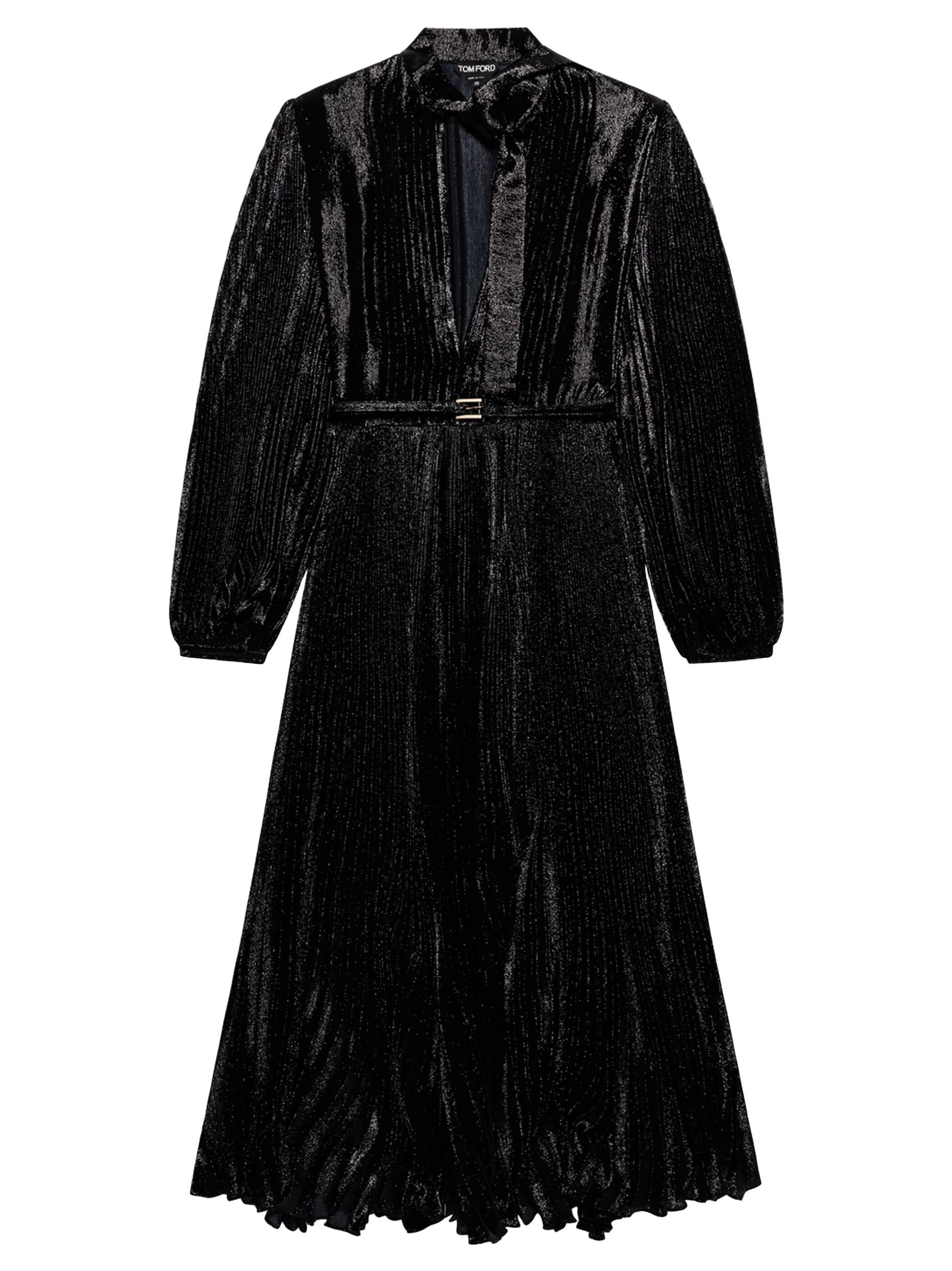 TOM FORD silk charmeuse lurex midi dress