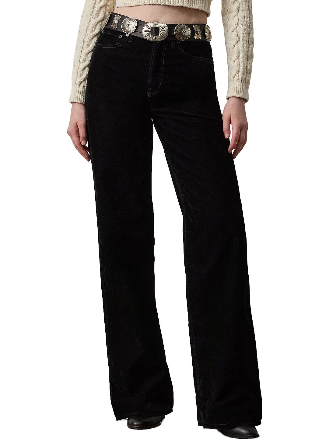 RALPH LAUREN mae flocked wide-leg jean