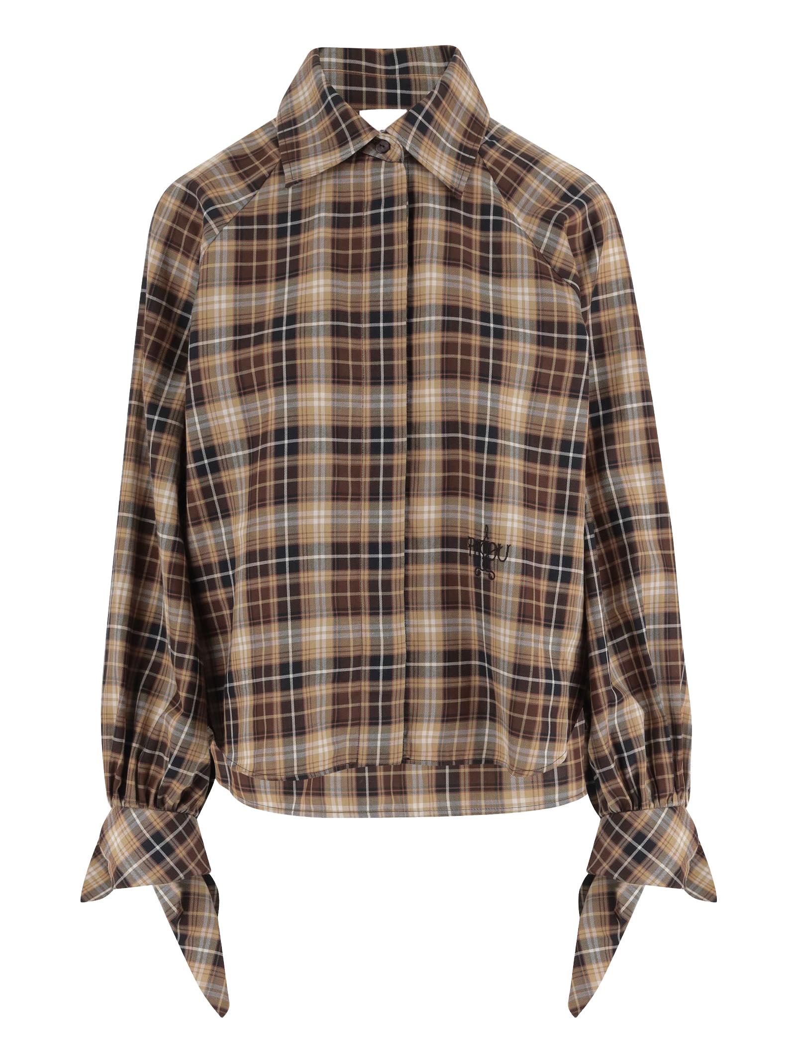 FRAME the calf hair plaid belted mini skirt