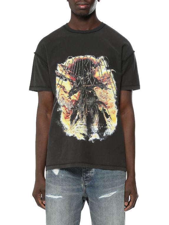 PURPLE BRAND textured inside out graphic t-shirt