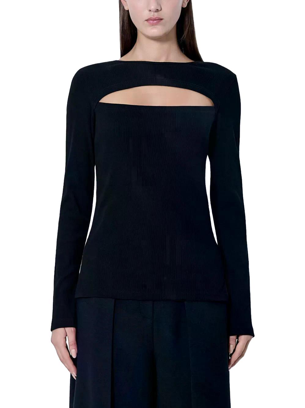 REISS Tilly Keyhole Knit Top with Chain Detail
