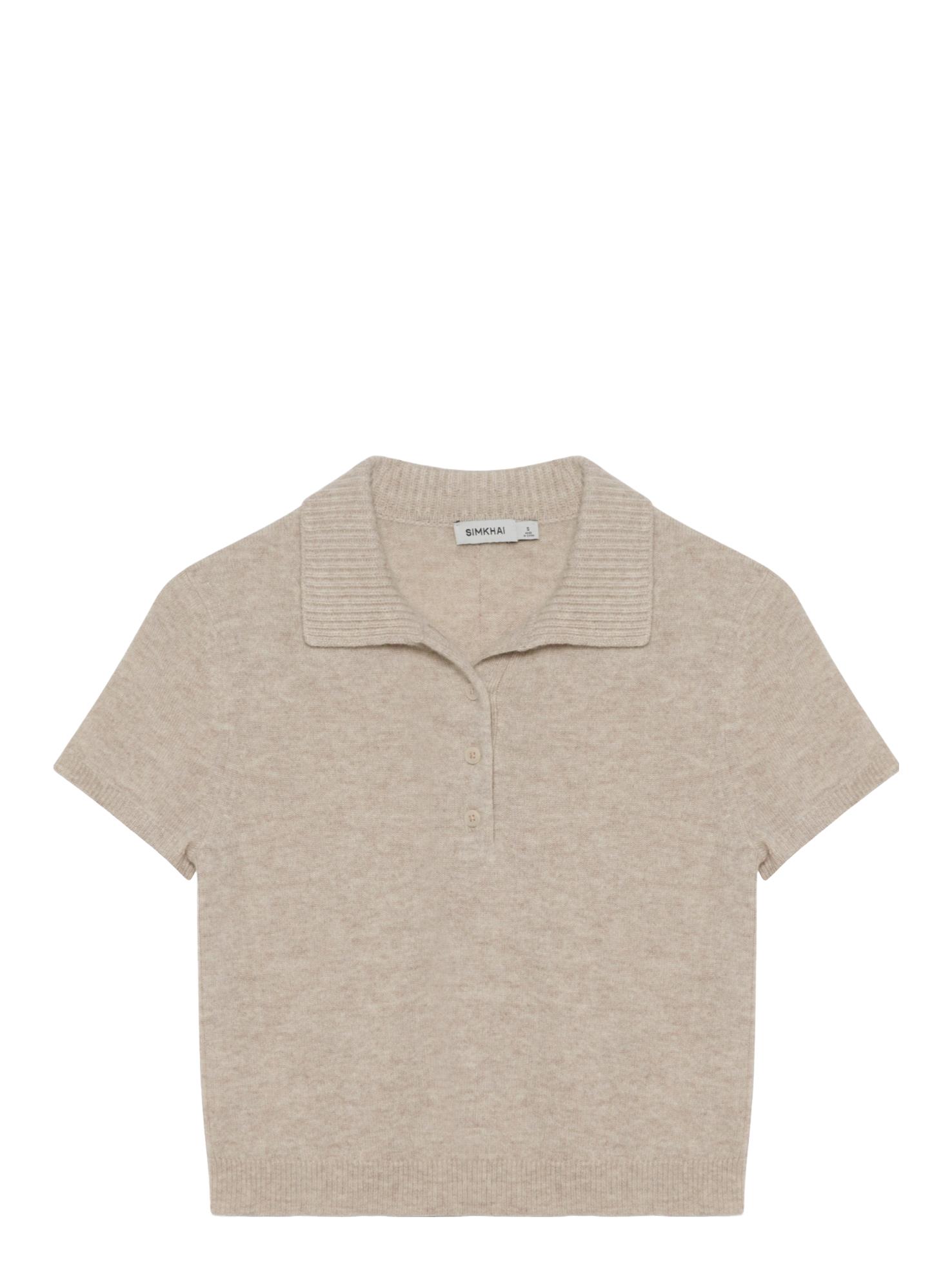 SIMKHAI Twila short-sleeve cashmere polo shirt