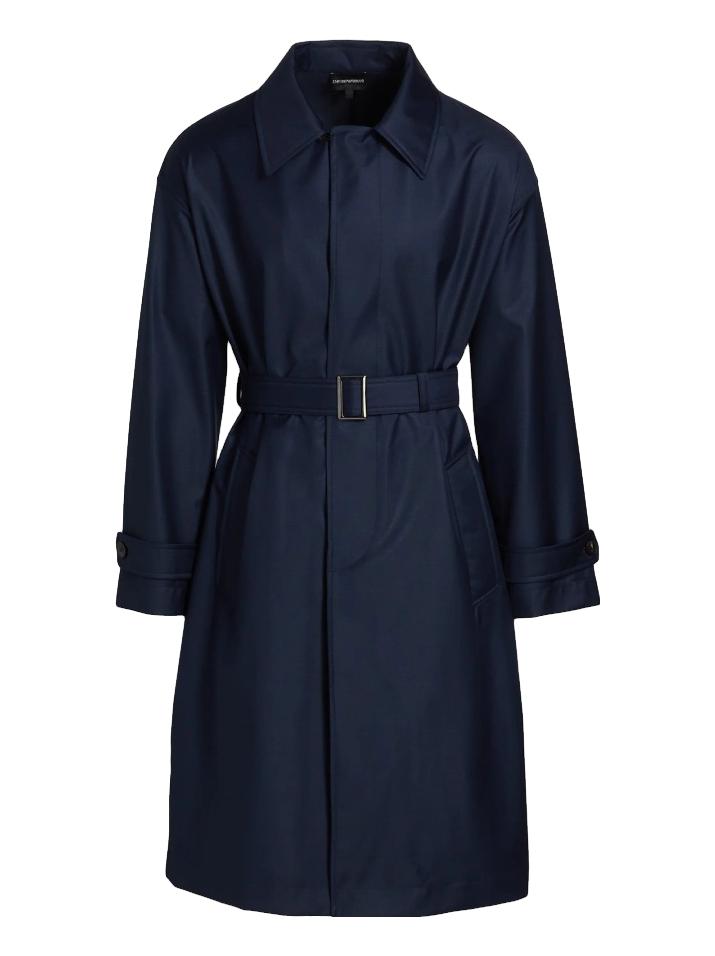EMPORIO ARMANI wool belted trench coat