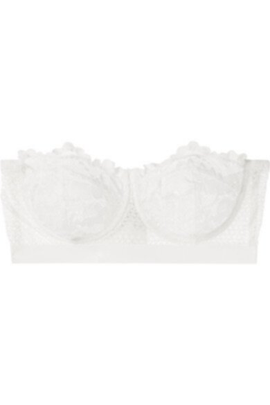 Else Petunia Stretch-mesh And Corded Lace Underwired Strapless ...