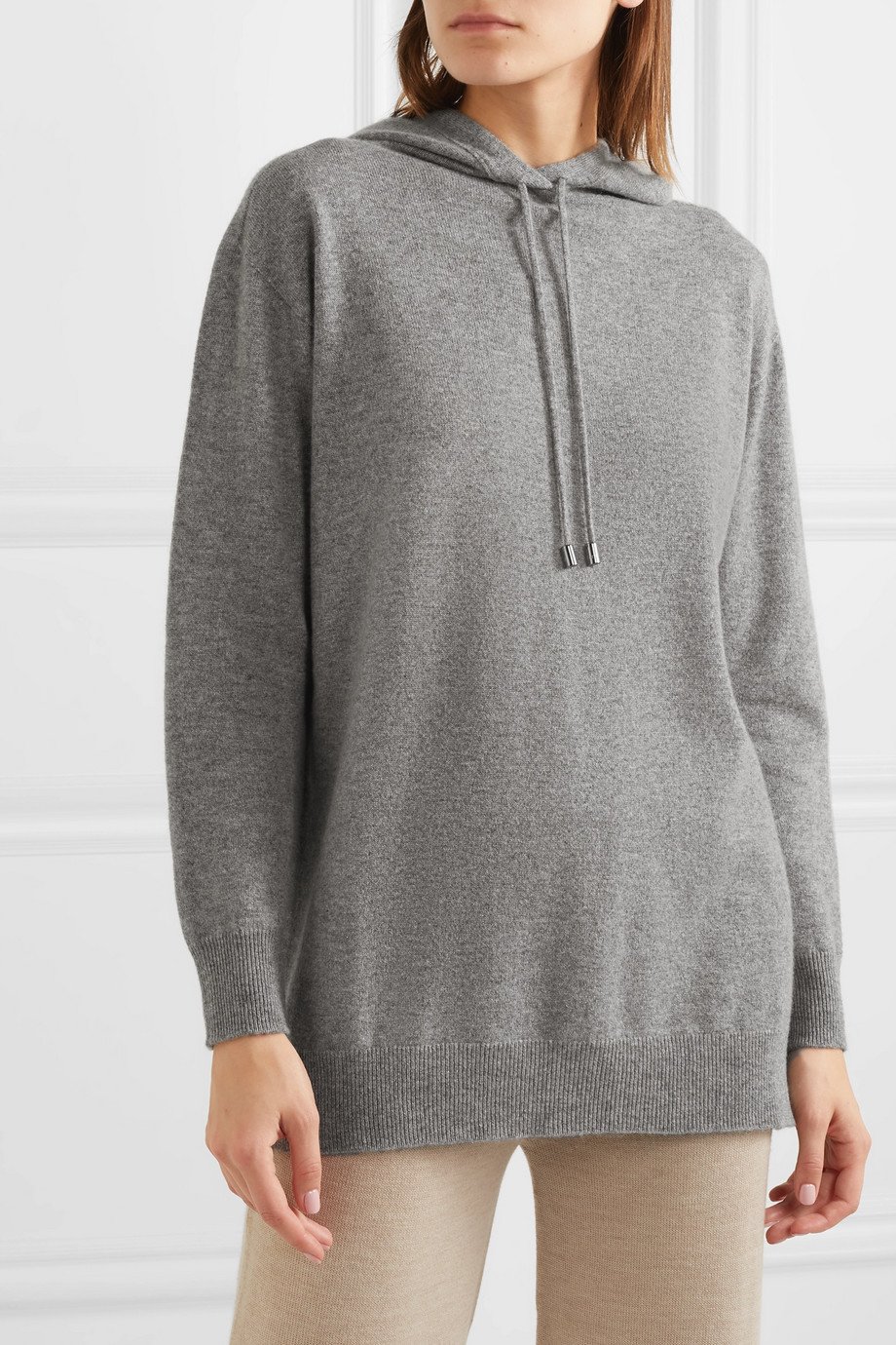 Max Mara Leisure Cashmere Hoodie Gray Editorialist