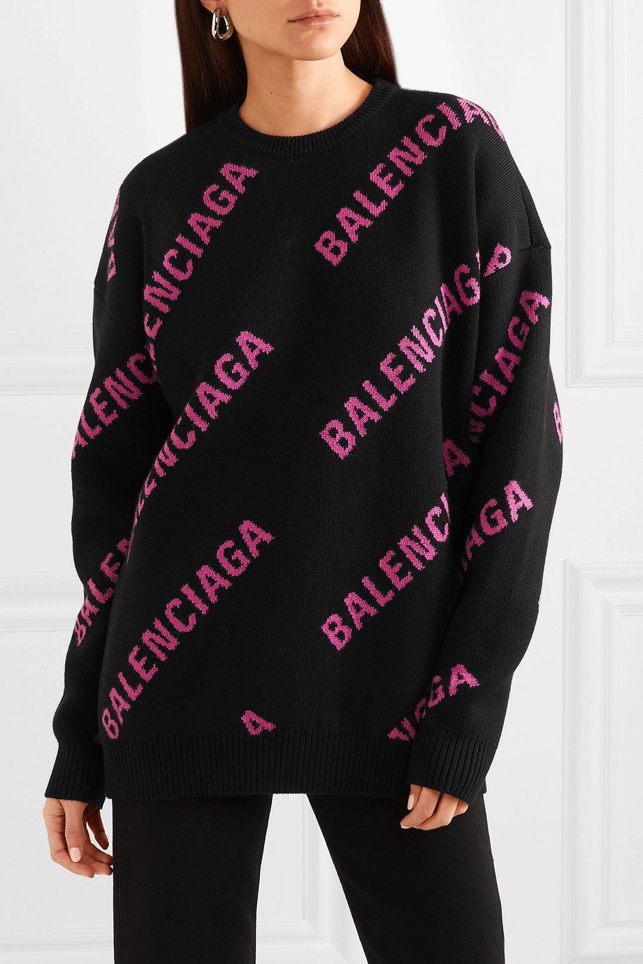 Balenciaga Sweater Black And Pink Shop 