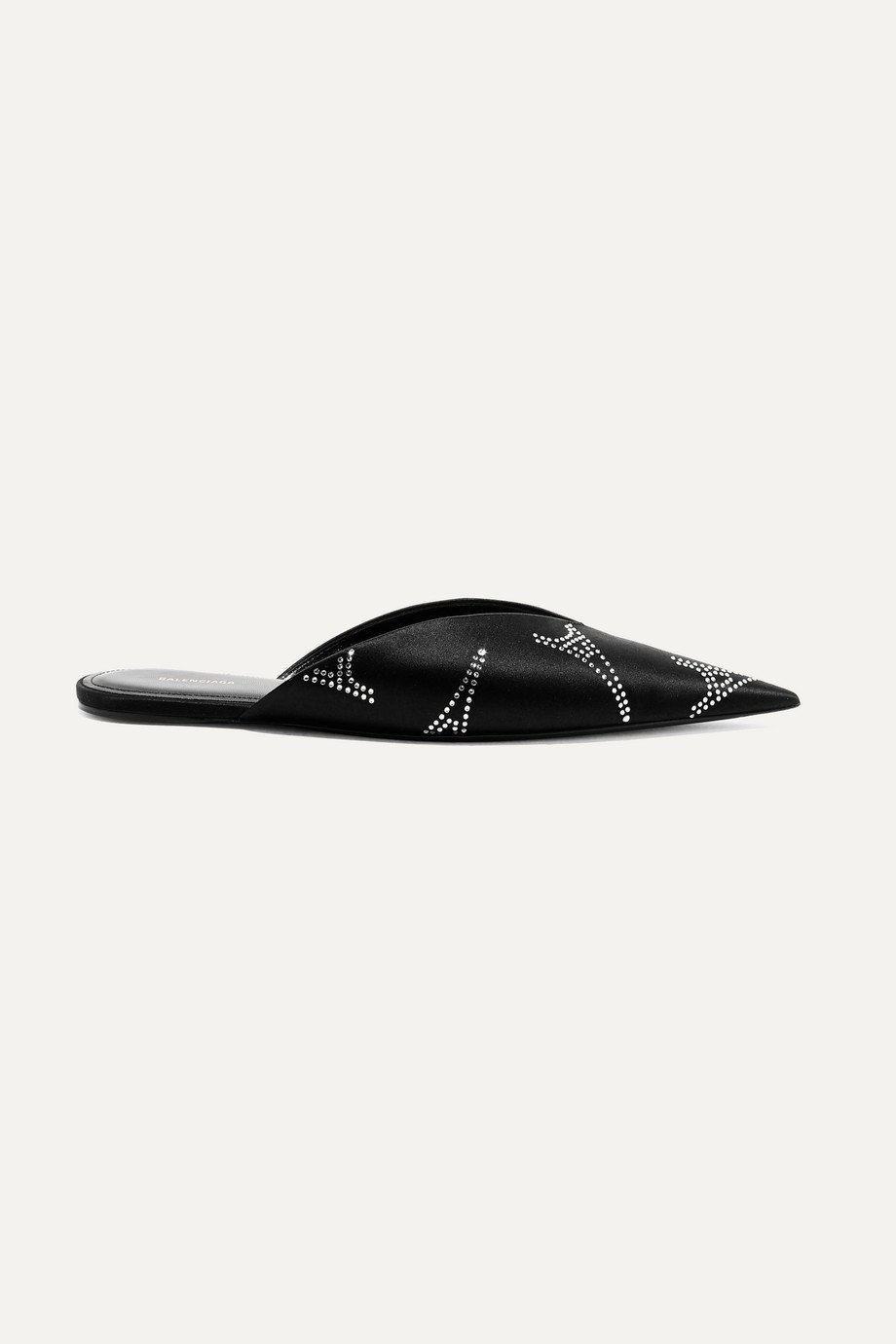 Buy Balenciaga Balenciaga Knife Crystal Embellished Satin Slippers ...