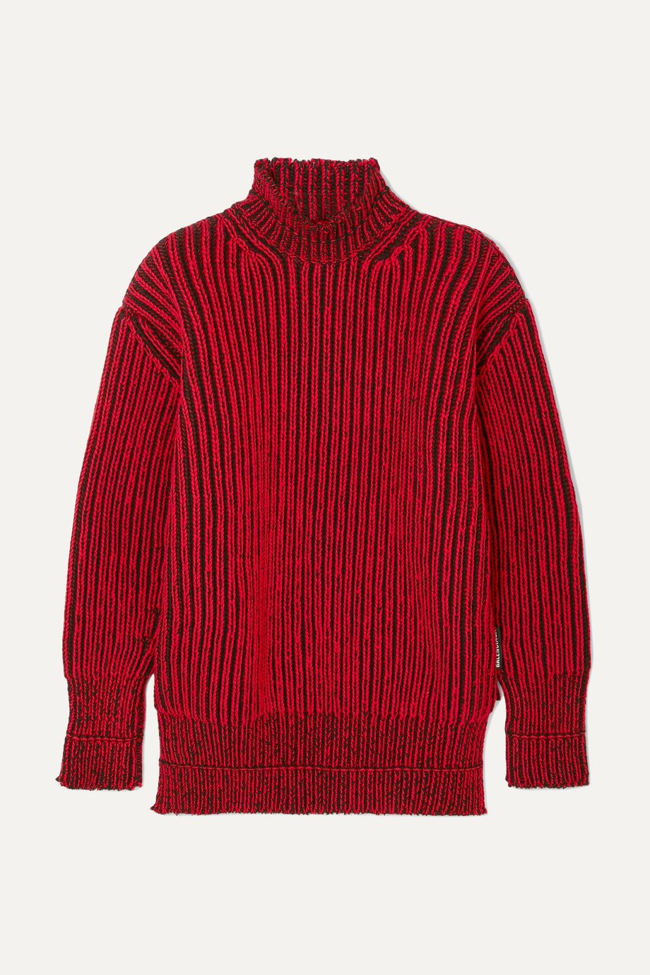 red wool turtleneck