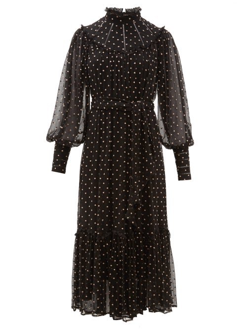 zimmermann black polka dot dress
