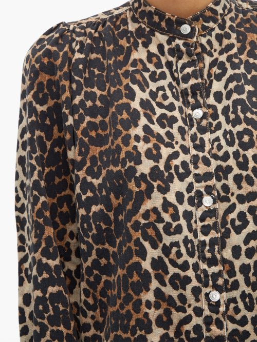 Leopard-print Denim Dress - Editorialist