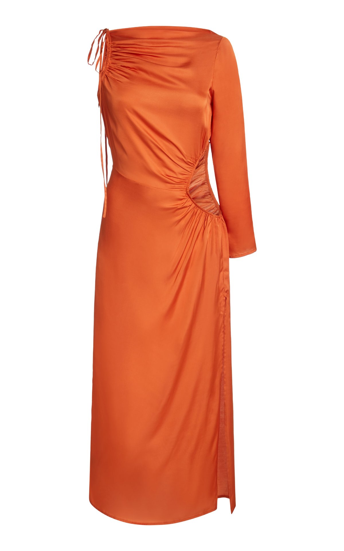Cult Gaia Cyn Cutout Tie-detailed Satin Midi Dress - Orange | Editorialist