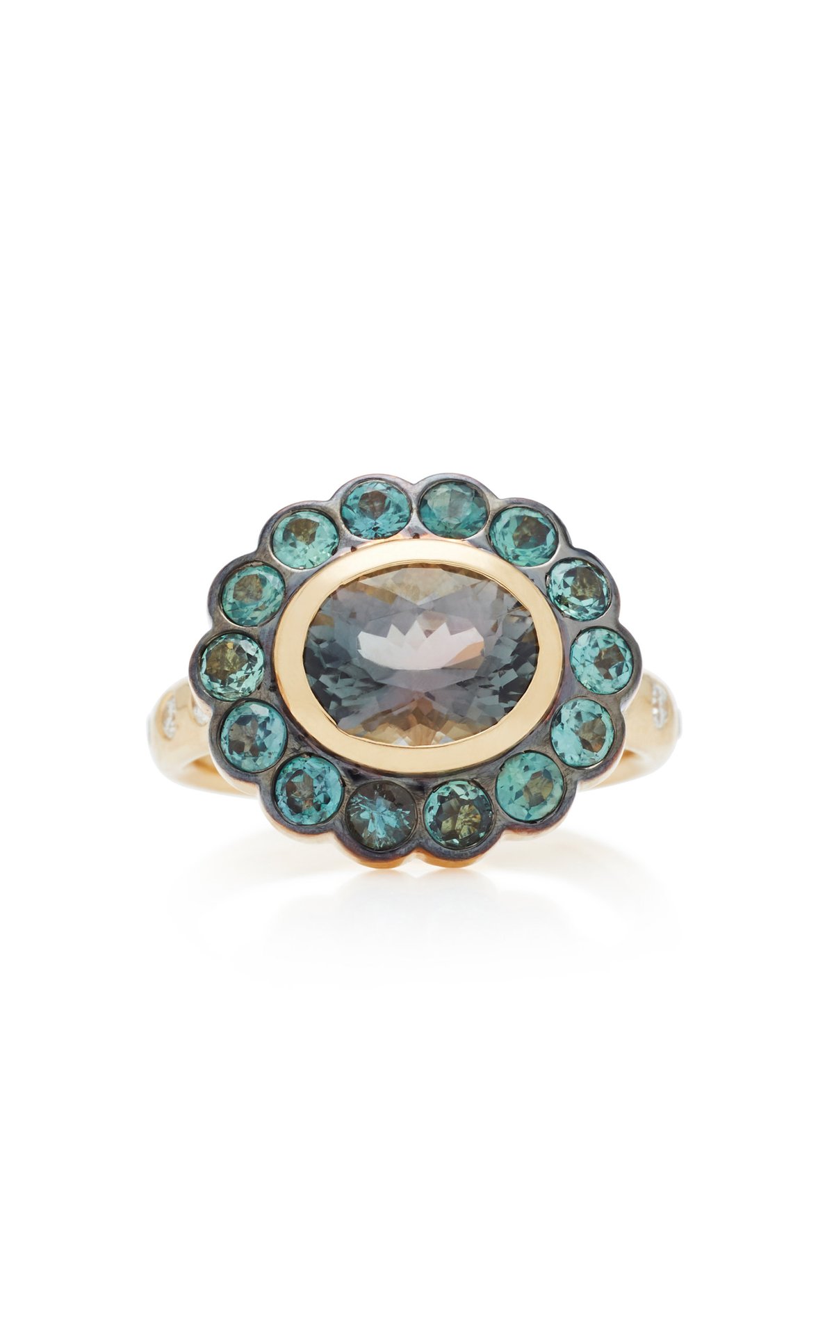 MARLO LAZ 14k Yellow-gold And Tourmaline Ring - Grey | Editorialist