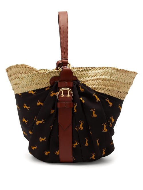 Buy Chloé Panier Medium Raffia Basket Bag - Black Multi At 40% Off ...