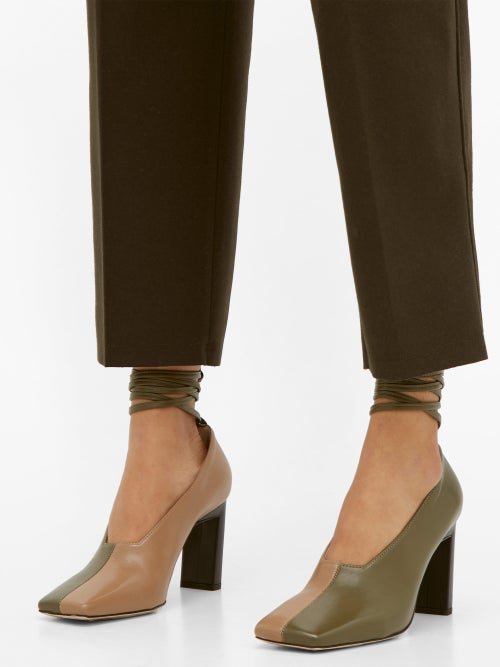 Buy WANDLER Isa Wraparound Leather Pumps - Khaki Multi At 50% Off ...