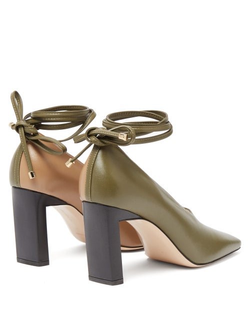 Buy WANDLER Isa Wraparound Leather Pumps - Khaki Multi At 50% Off ...