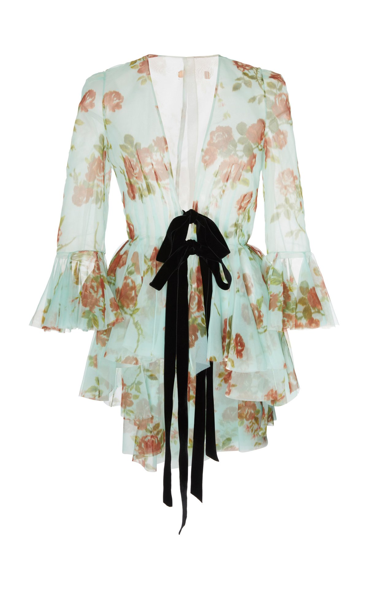 Buy Brock Collection Print Tie-detailed Silk-chiffon Jacket - Floral At ...