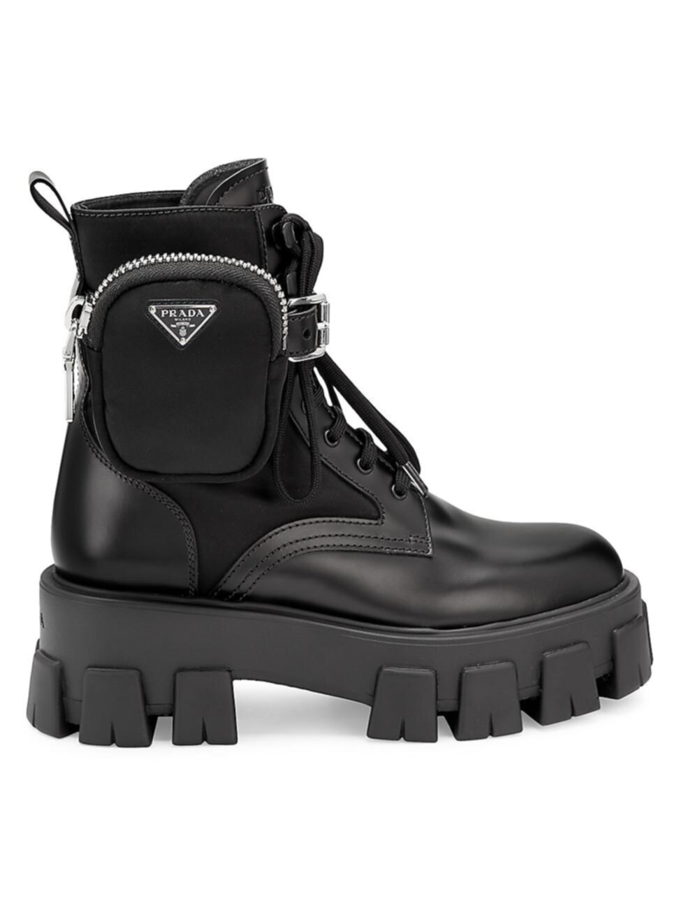 Prada Black Combat Boots - Nero | Editorialist