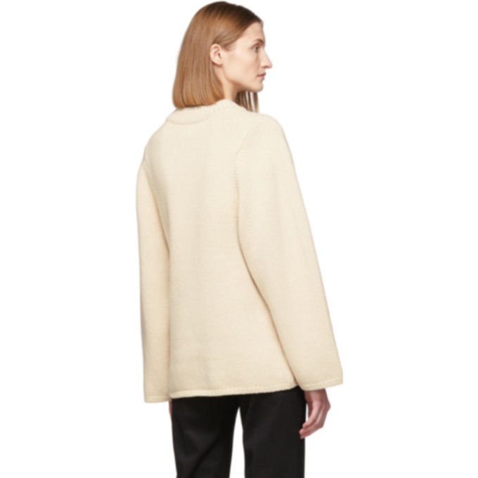 Ltbloss Off-white Wool Pomy Sweater 