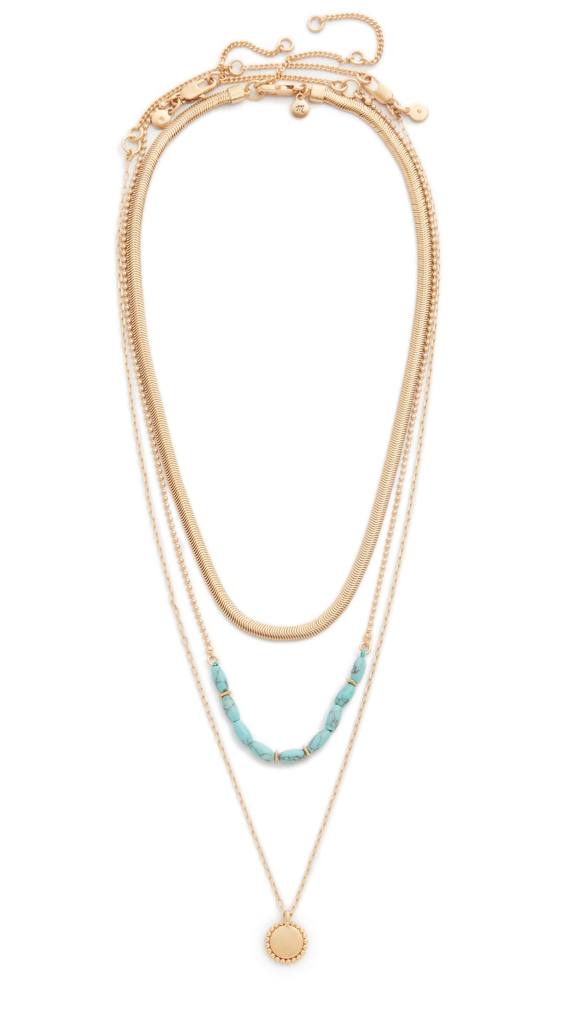 Madewell Madewell Westward Concho Y Necklace With Herringbone Chain