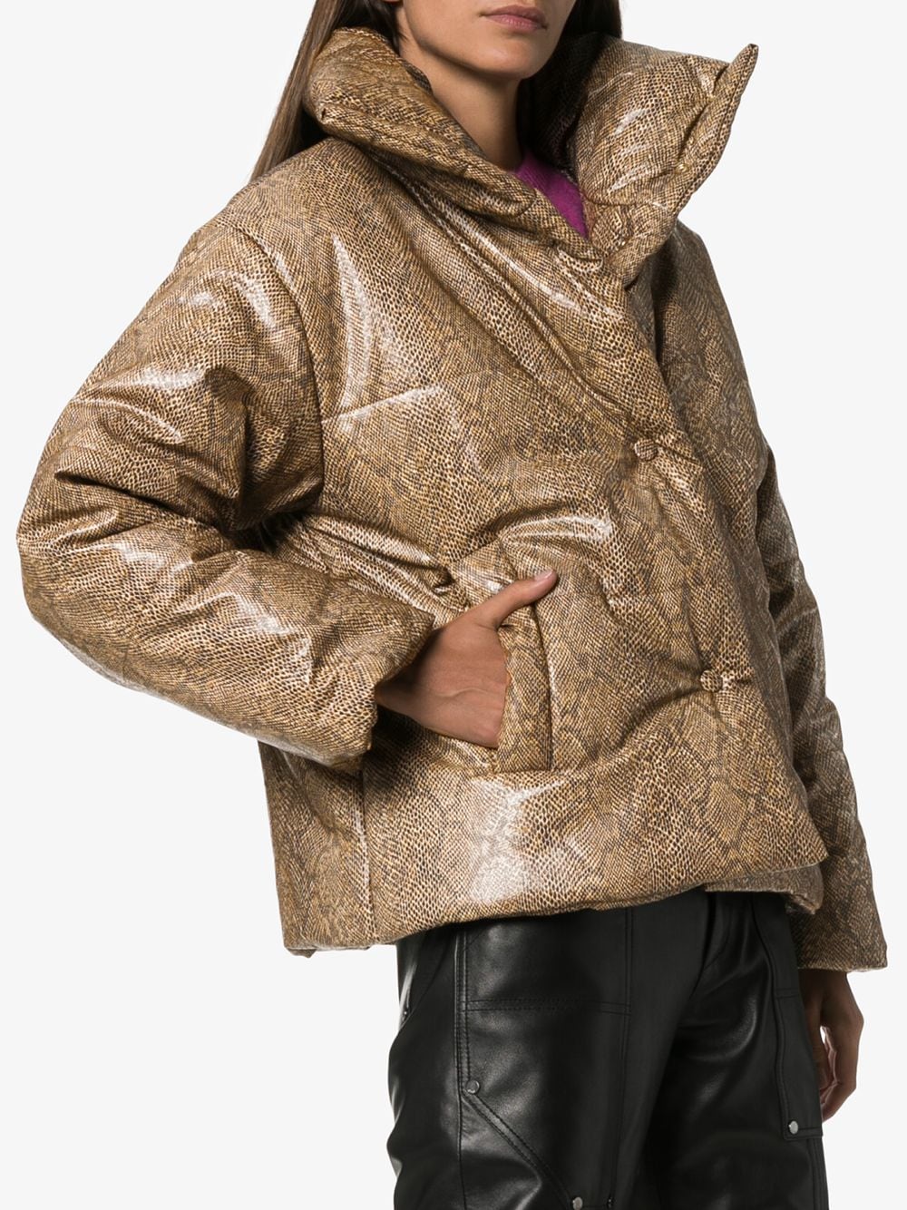 Snakeskin-print Puffer Jacket 