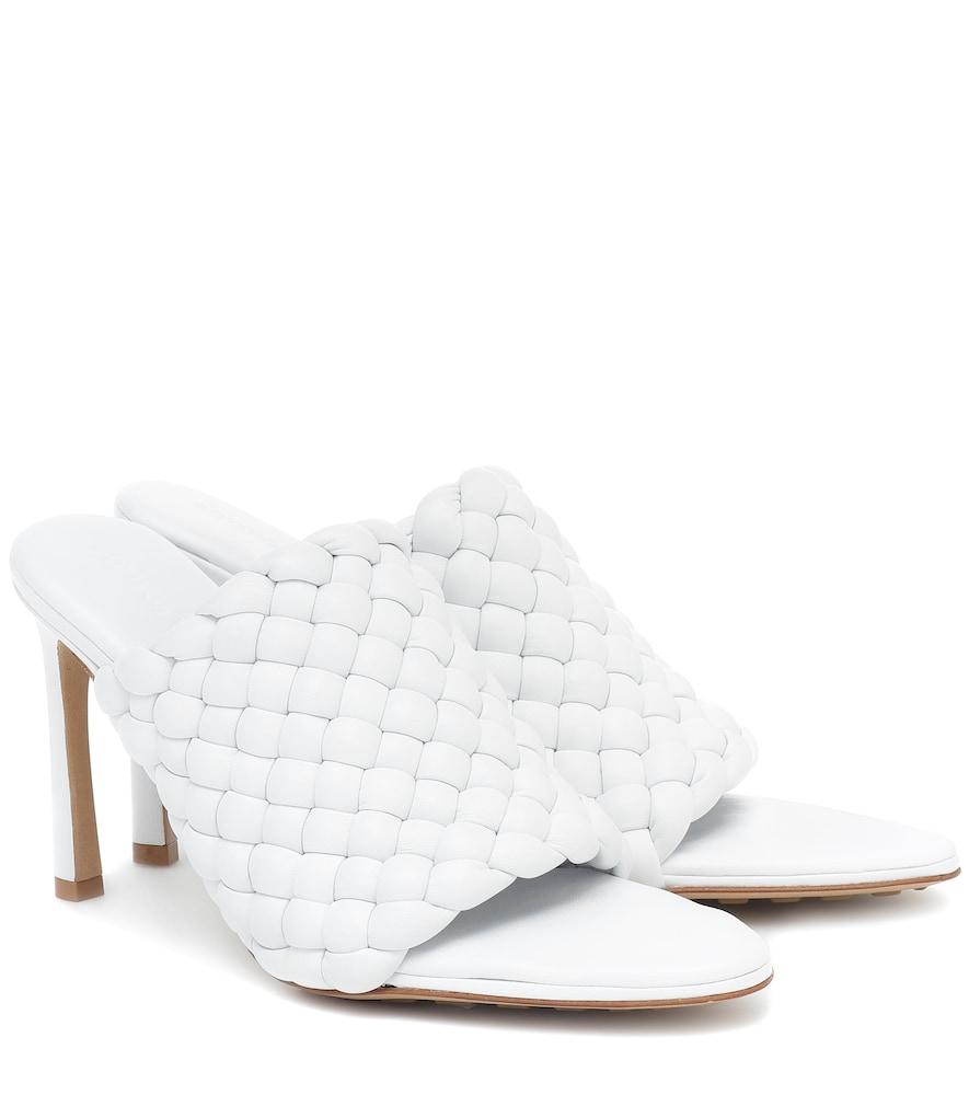 Bottega Veneta Bv Curve Leather Sandals - White | Editorialist