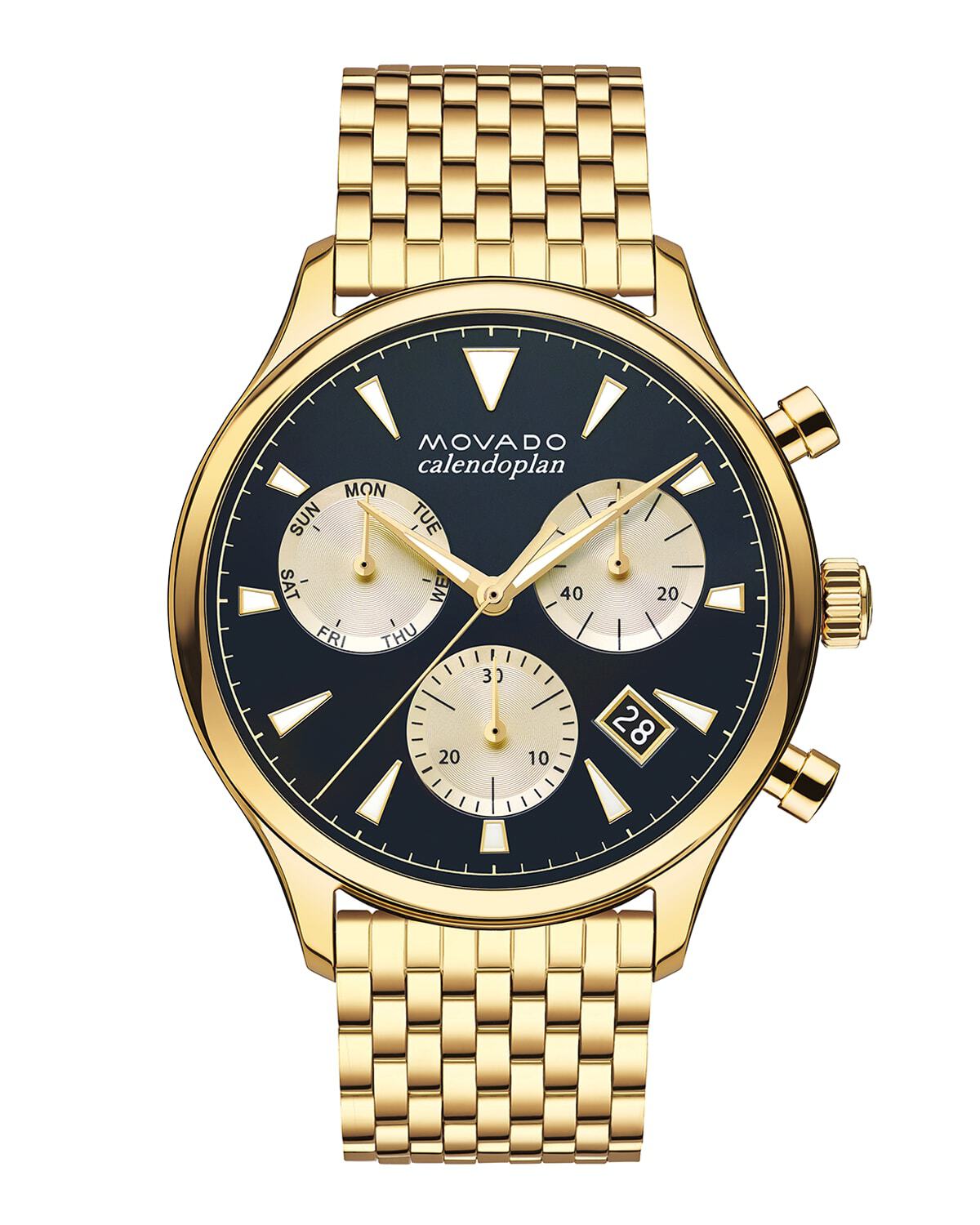 Movado Men's Heritage Series Calendoplan Bracelet Watch, Gold ...