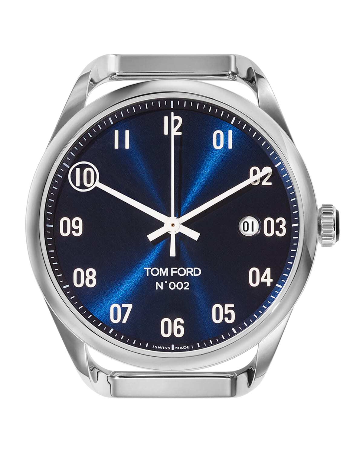 TOM FORD Automatic Round Polished Stainless Steel Watch Case, Dial, Large - Blue | Editorialist
