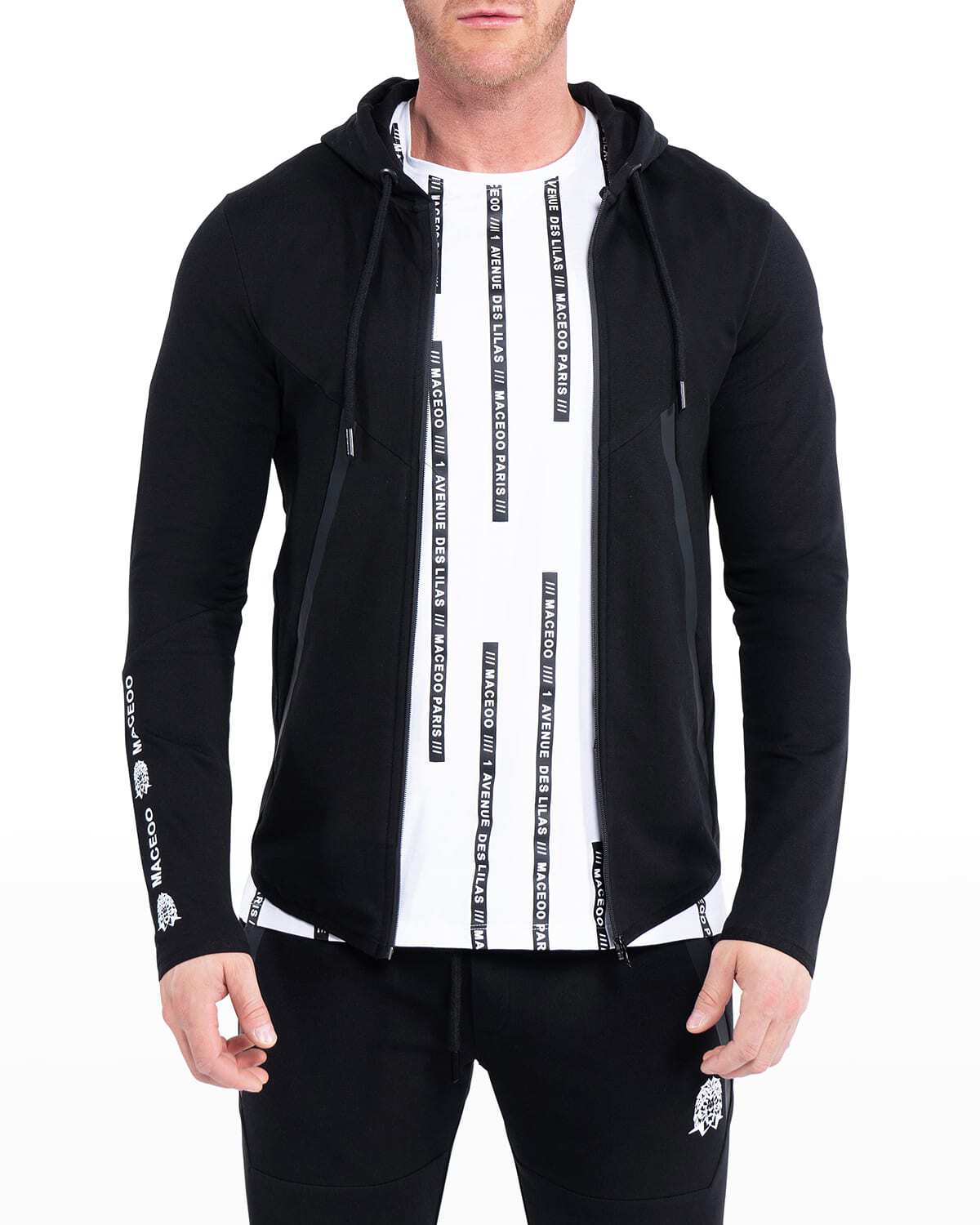 MACEOO Men's Contrast Trim Logo Hoodie | Editorialist