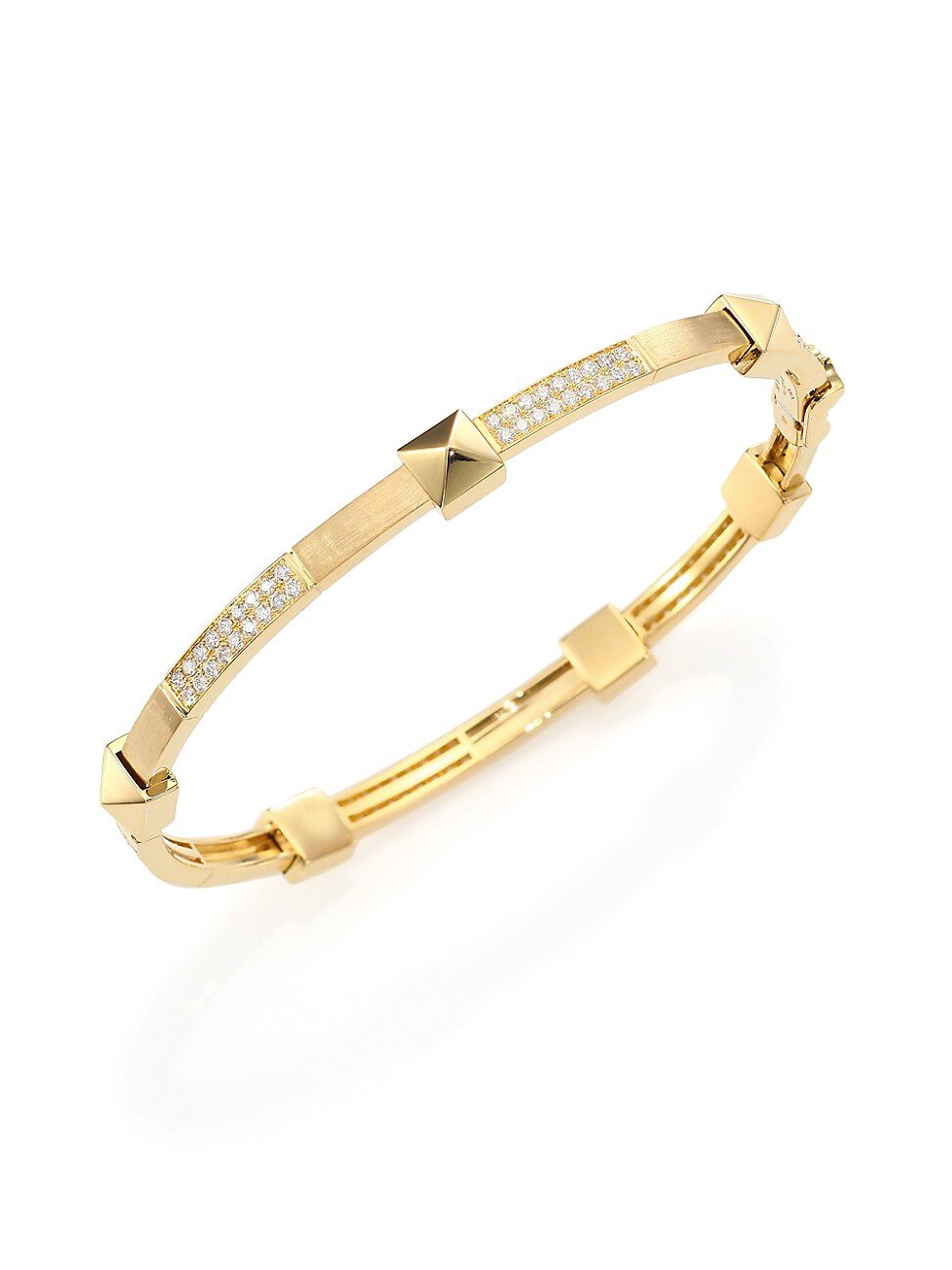 Marli Women's Pyramide Diamond & 18k Yellow Gold Boheme Oval Bangle ...