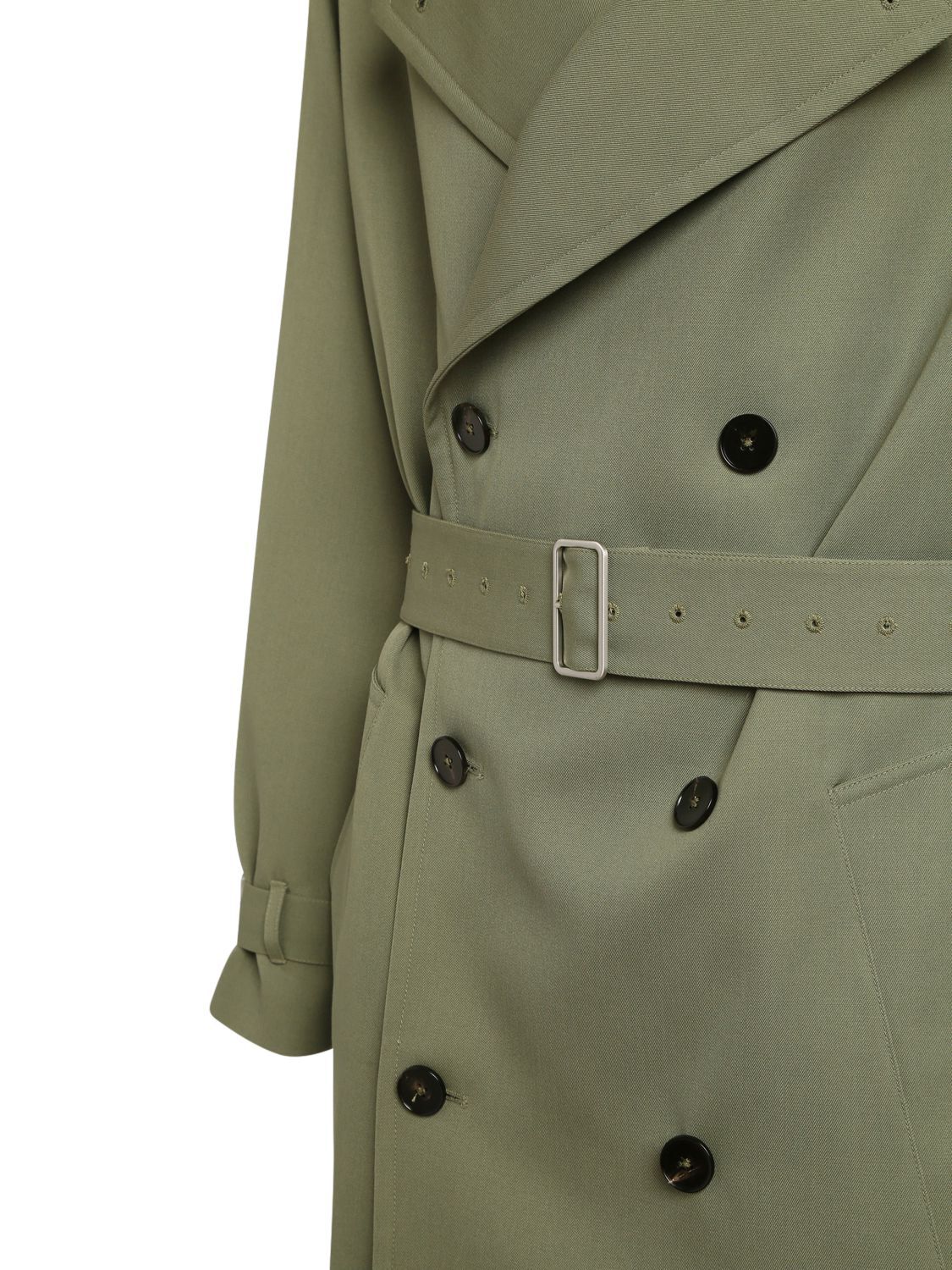 Sharp Wool Gabardine Trench Coat - Editorialist