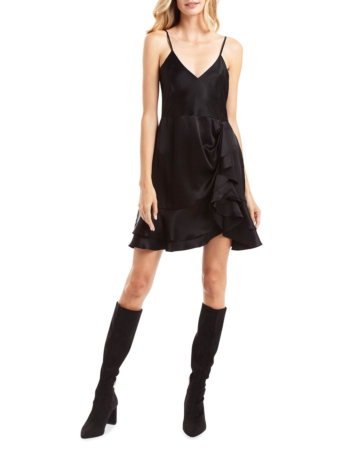 Silken Temptation Mini Dress Black