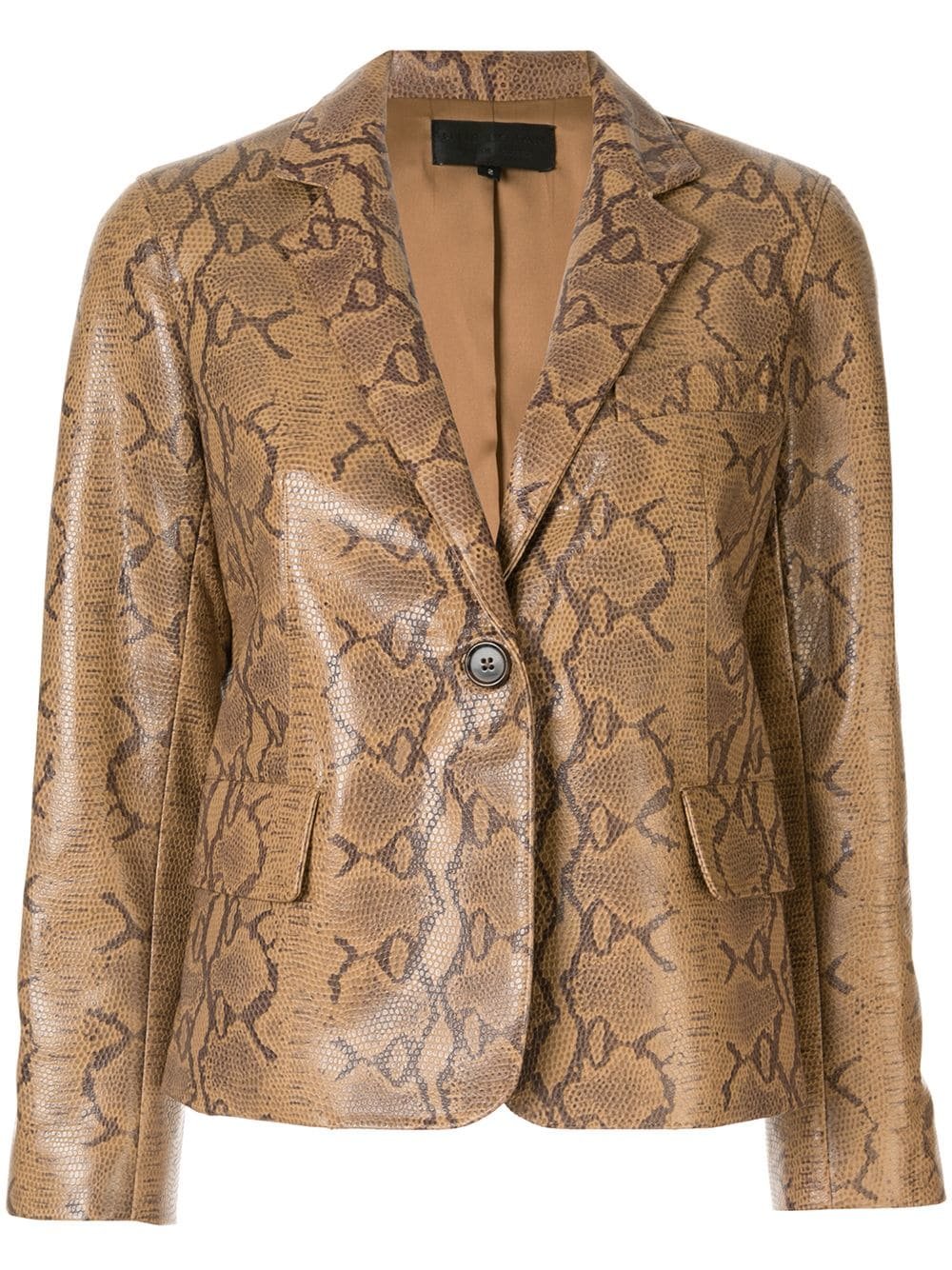 NILI LOTAN Snakeskin-effect Blazer - Brown | Editorialist