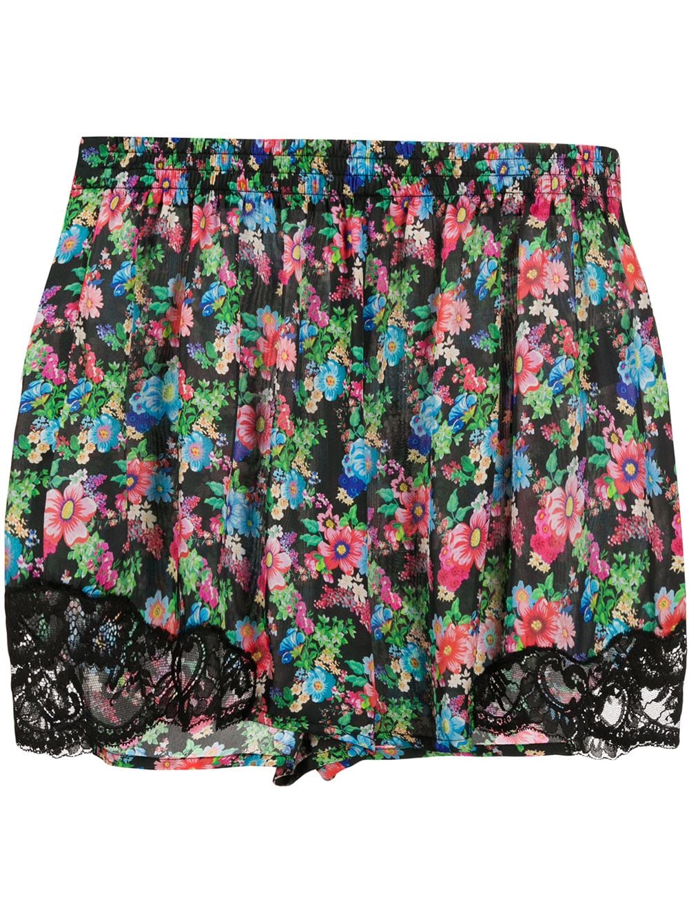 Buy Paco Rabanne Floral Lace Panel Shorts - Black At 40% Off | Editorialist