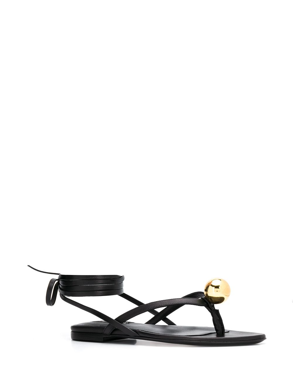 Buy JIL SANDER Sphere Embellished Ankle Tie Sandals - Black At 25% Off ...