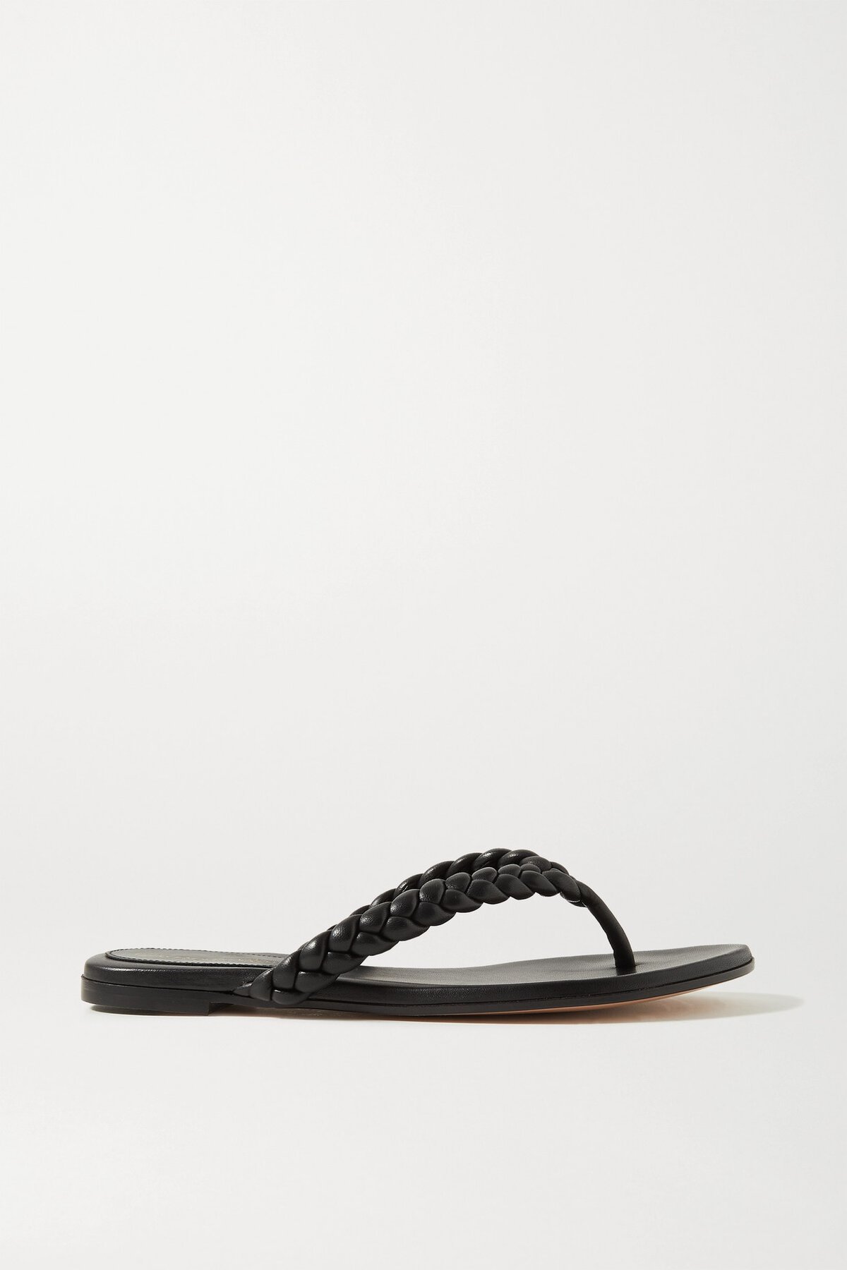 Buy GIANVITO ROSSI Tropea Braided Leather Flip Flops At 40% Off | Editorialist