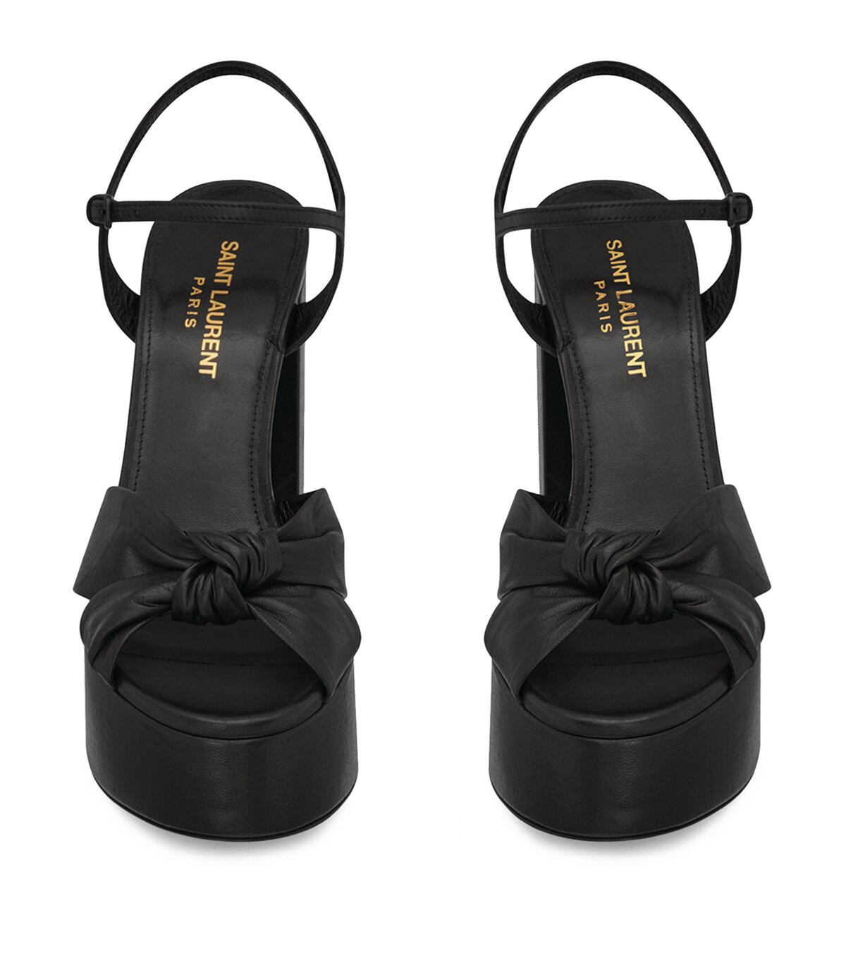 Saint Laurent Leather Bianca Sandals 85 - Black | Editorialist