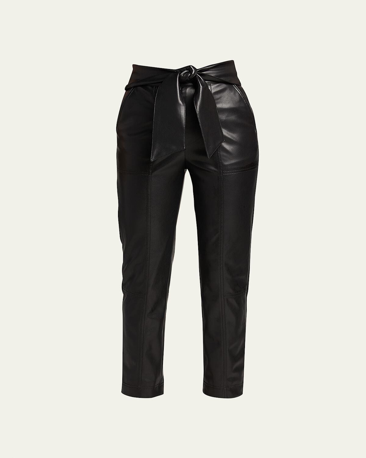 Simkhai Tessa Vegan-Leather Pants Black Editorialist