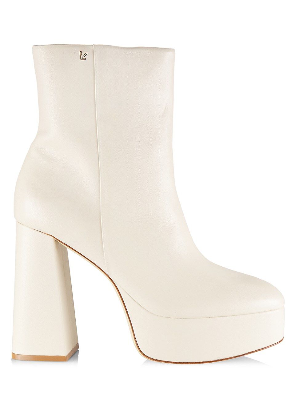 Larroude Dolly Leather Platform Boots - Ivory | Editorialist