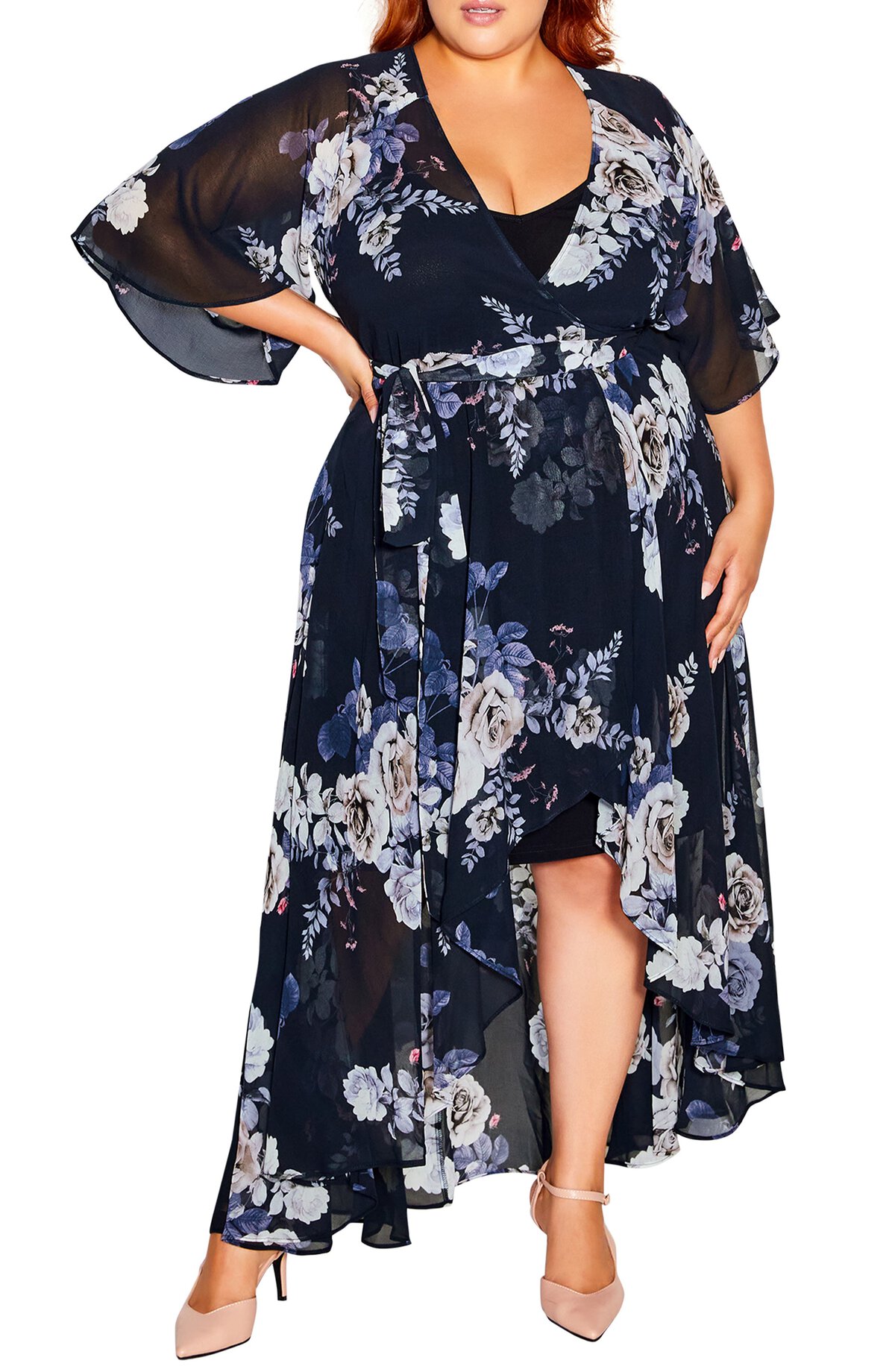 Buy City Chic Sylvie Floral Wrap Maxi Dress - Mesmerising Fl At 60% Off ...